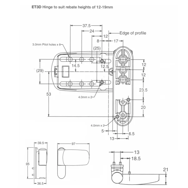 Avocet Flag Hinge | UPVC Hardware